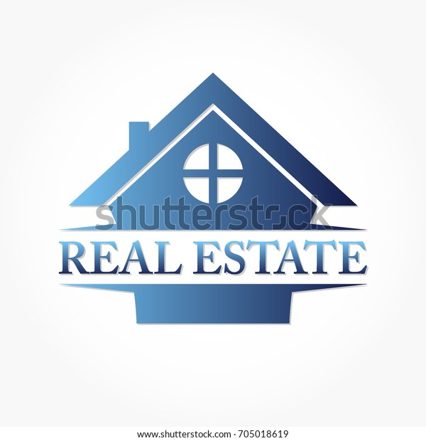 Gradient Blue Real Estate Logo Design Stock Vector (Royalty Free ...