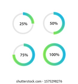 Donut Pie Charts 10050 Grass Colors Stock Vector (Royalty Free) 1189639222