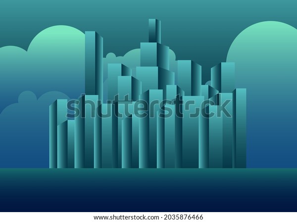 Gradient City View Vector Background Glass Stock Vector (Royalty Free ...