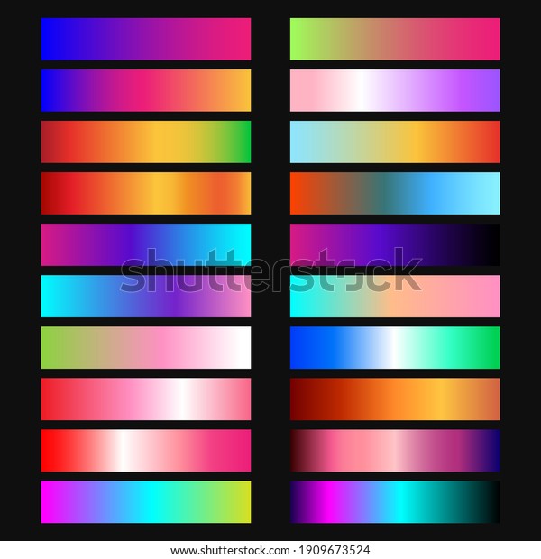 Gradient Collection Pallet Modern Neon Multicoloured Stock Vector ...