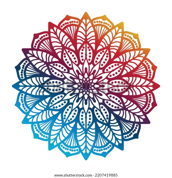 Gradient Color Mandala Mandala Design Backgroundmandala Stock Vector ...