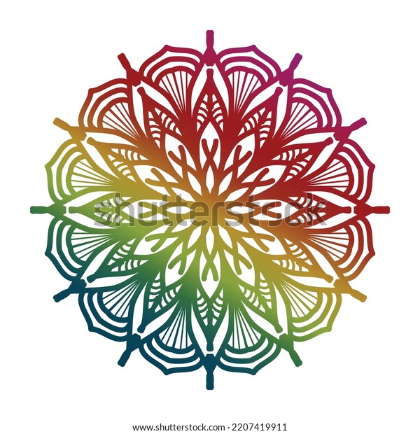 Gradient Color Mandala Mandala Design Backgroundmandala Stock Vector ...