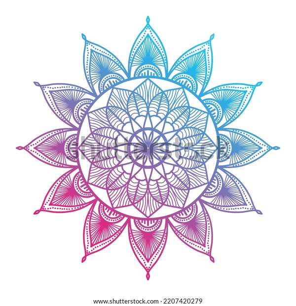 Gradient Color Mandala Mandala Design Backgroundmandala Stock Vector ...