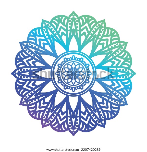Gradient Color Mandala Mandala Design Backgroundmandala Stock Vector ...