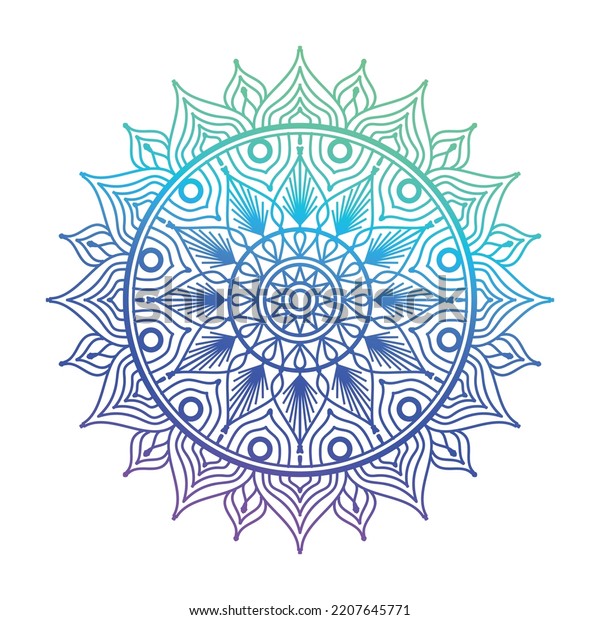 Gradient Color Mandala Mandala Design Backgroundmandala Stock Vector ...