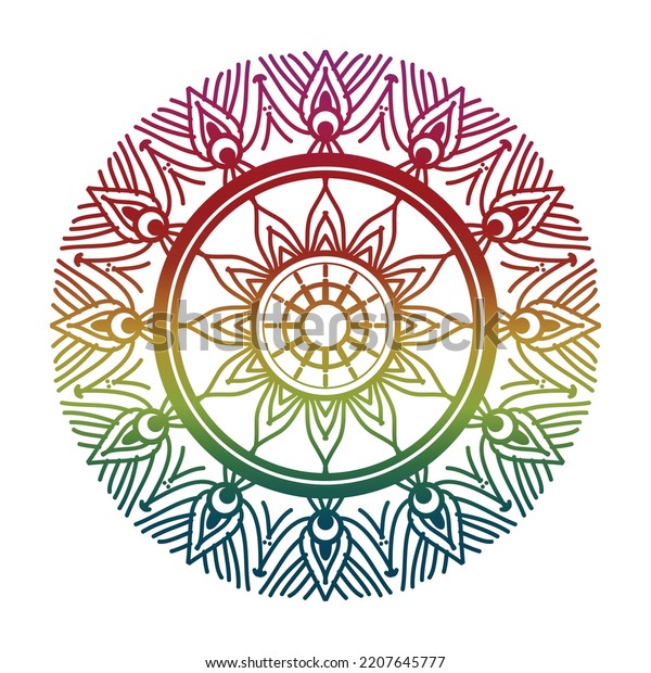 Gradient Color Mandala Mandala Design Backgroundmandala Stock Vector ...