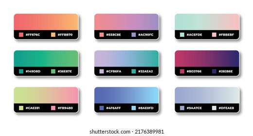 Gradient Color Palette Color Codes Rgb Stock Vector (Royalty Free ...