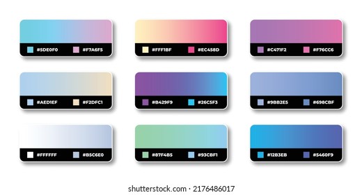 Gradient Color Palette Color Codes Rgb Stock Vector (Royalty Free ...