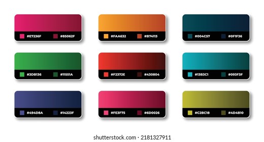 Gradient Color Palette Color Codes Rgb Stock Vector (Royalty Free ...