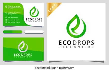Gradient Eco Drops Leaf Nature Logo Stock Vector (Royalty Free ...