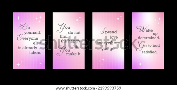 Gradient Inspirational Quotes Social Media Stories: เวกเตอร์สต็อก (ปลอด ...