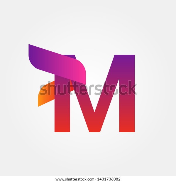 Gradient Letter M Curve Ribbon Logo Stock Vector (Royalty Free ...