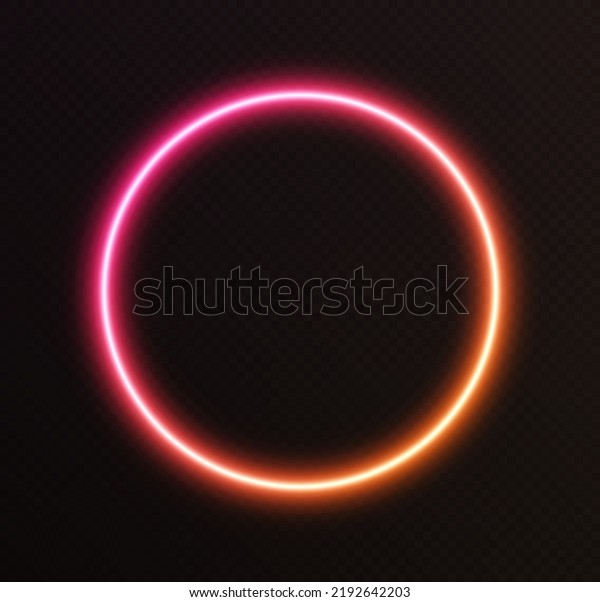 Gradient Neon Circle Pinkorange Glowing Border Stock Vector (Royalty ...