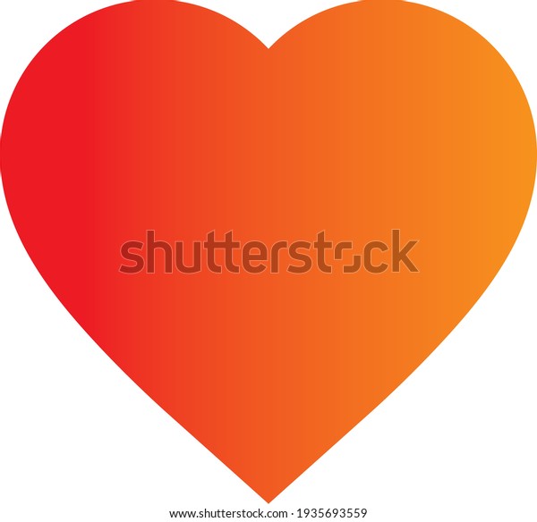 Gradient Red Orange Heart Symbol Stock Vector (Royalty Free) 1935693559 ...