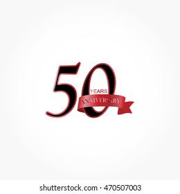 Gradient Red Ribbon Anniversary Logo Vector: vetor stock (livre de ...