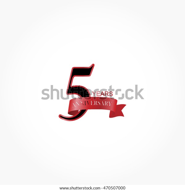 Gradient Red Ribbon Anniversary Logo Vector: เวกเตอร์สต็อก (ปลอดค่า ...