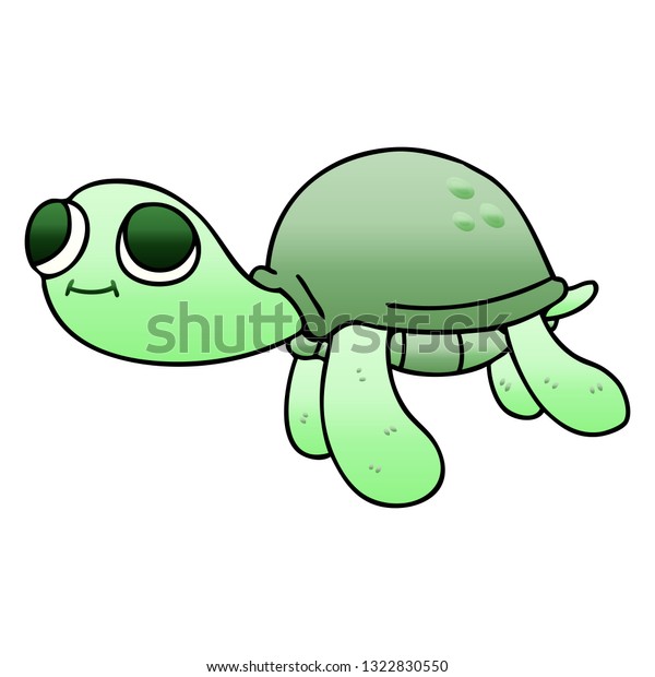 Gradient Shaded Quirky Cartoon Turtle Stock Vector (Royalty Free ...