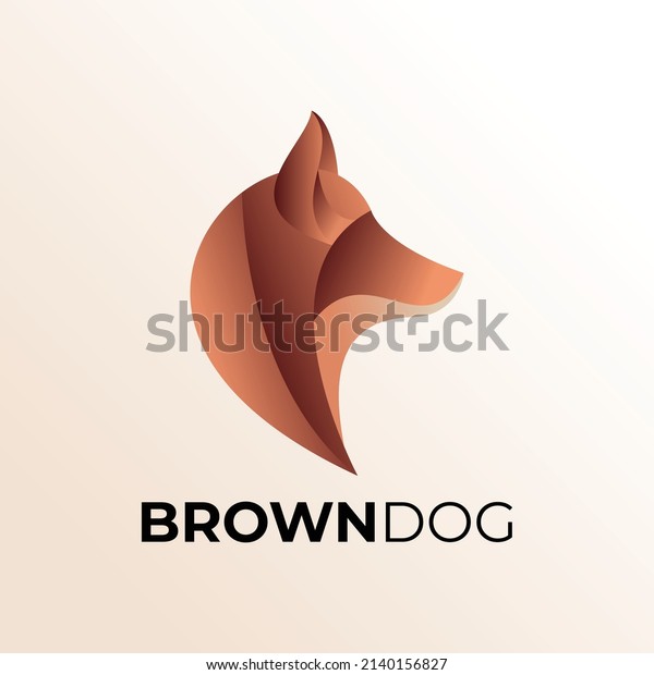 Gradient Style Brown Dog Logo Premium Stock Vector (Royalty Free ...