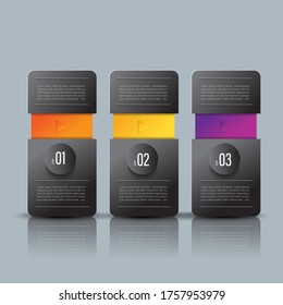 Gradient Template 3 Step Chart Origami Stock Vector (Royalty Free ...