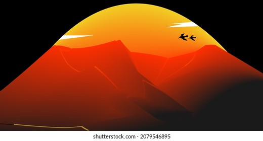 Gradient Vector Mountain Scenery Great Logos Stock Vector (Royalty Free ...