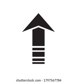 Gradual Arrow Over White Background Silhouette Stock Vector (Royalty ...