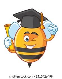 Graduate Bee Mascot Character Vector Design Stock Vector (Royalty Free ...