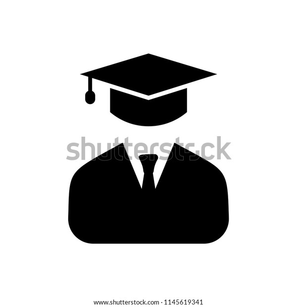 Graduate Man Icon Graduation Vector Black Stock Vector (Royalty Free ...