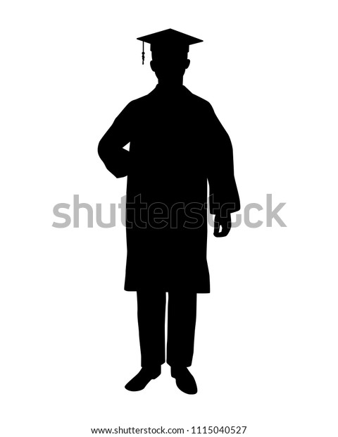 Graduate Man Silhouette Vector Education Concept Stock Vector (Royalty ...
