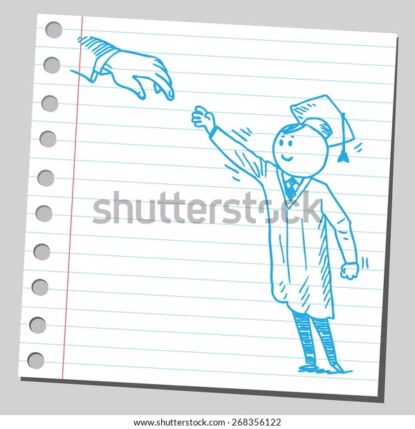 Graduate Student Reaching Hand Stock Vector (Royalty Free) 268356122 ...