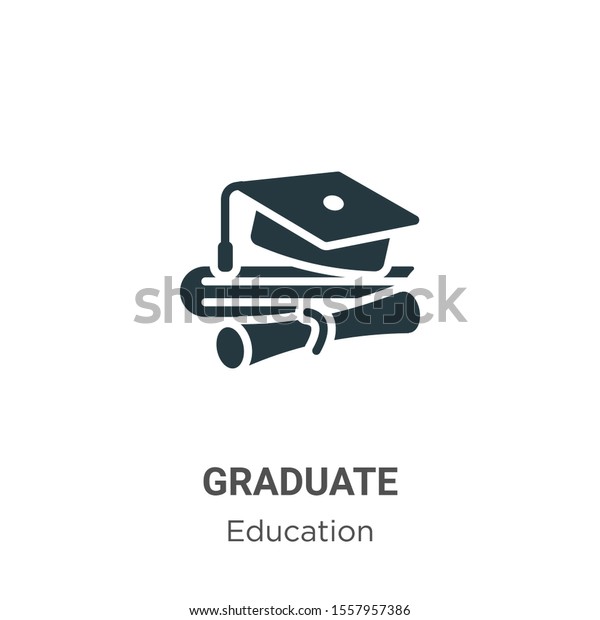 Graduate Vector Icon On White Background Stock Vector (Royalty Free ...