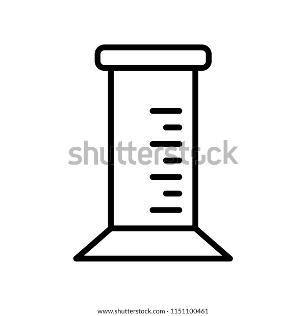 Graduated Cylinder Outline Vector Icon Stock Vector (Royalty Free ...