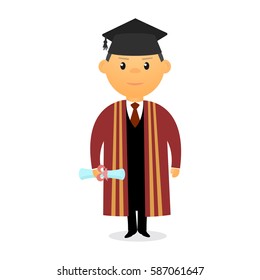 Boy Man Male Cartoon Graduation Cap Stock Vector (Royalty Free) 476632882