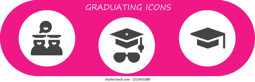 Graduating Icon Set 3 Filled Graduating Stock Vector (Royalty Free ...