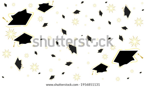 Graduation Cap Background Forcongratulations Graduates Class Stock ...
