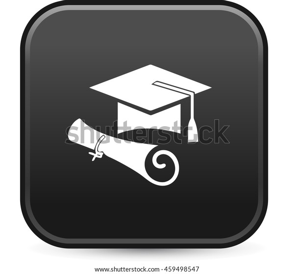 Graduation Cap Certificate Icon Stock Vector (Royalty Free) 459498547 ...