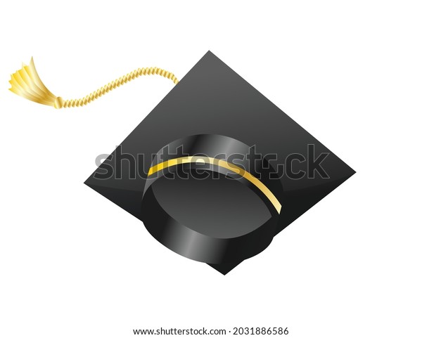 Graduation Cap Element Degree Ceremony Educational Stock Vector ...