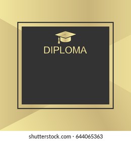 Graduation Cap Gold Frame Stock Vector (Royalty Free) 644065363 ...