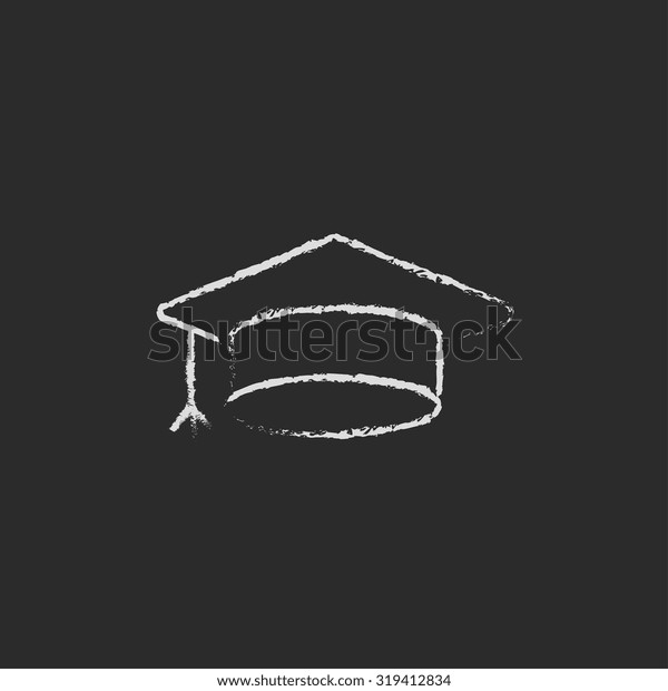 Graduation Cap Hand Drawn Chalk On Stock Vector (Royalty Free) 319412834