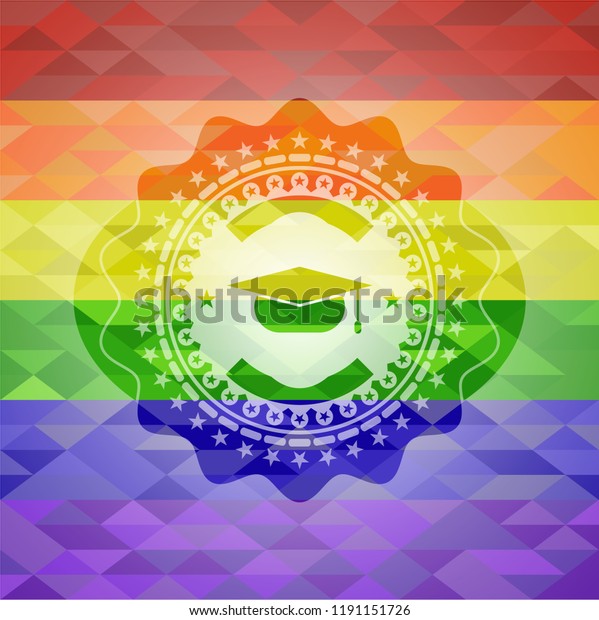 Graduation Cap Icon Inside Lgbt Colors Stock Vector (Royalty Free ...