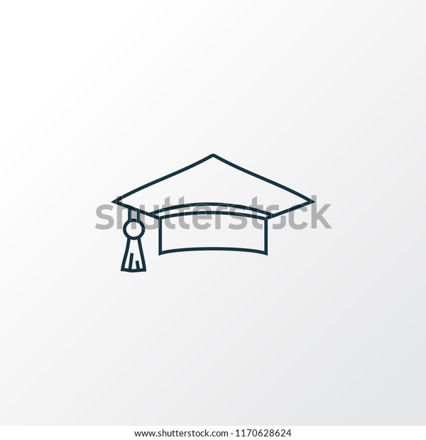 Graduation Cap Icon Line Symbol Premium Stock Vector (Royalty Free ...