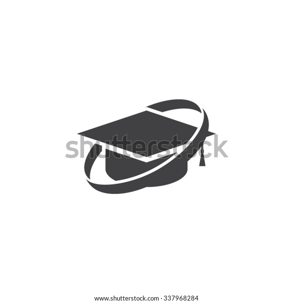 Graduation Cap Icon Logo Circle Swoosh Stock Vector (Royalty Free ...