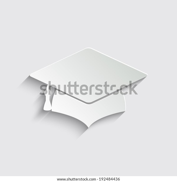 Graduation Cap Icon Shadow On Grey Stock Vector (Royalty Free) 192484436