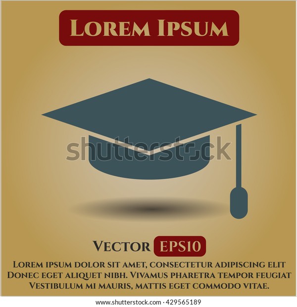 Graduation Cap Icon Symbol Stock Vector (Royalty Free) 429565189 ...