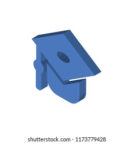 Graduation Cap Isometric Left Top View Stock Vector (Royalty Free ...