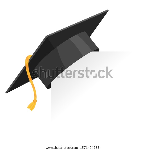 Graduation Cap Mortar Board On Paper Stock Vector (Royalty Free ...