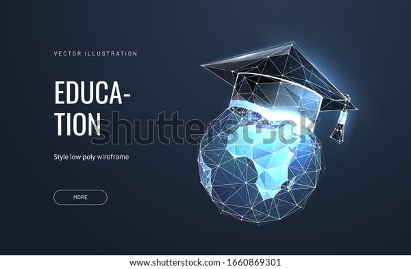 Graduation Cap On Planet Earth Low Stock Vector (Royalty Free) 1660869301
