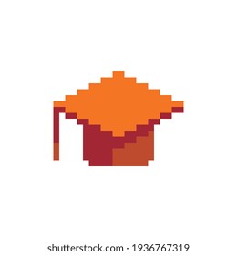 Graduation Cap Pixel Art Icon Academic: เวกเตอร์สต็อก (ปลอดค่าลิขสิทธิ์ ...