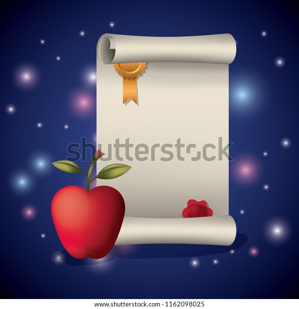 Graduation Card Diploma Apple Stock Vector (Royalty Free) 1162098025 ...
