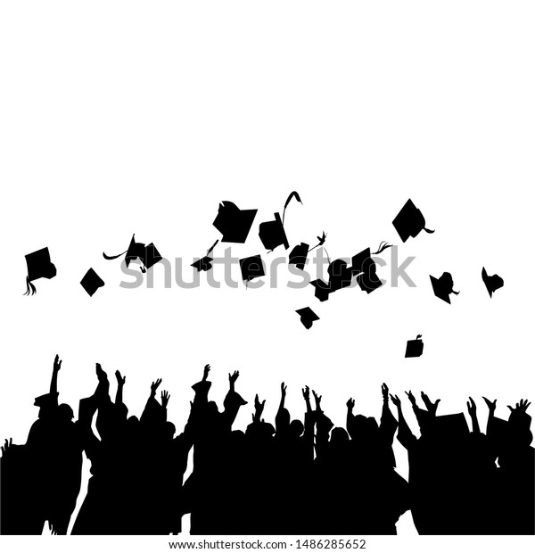 Graduation Celebration Vector Illustration Black Stock Vector (Royalty ...