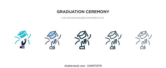 Graduation Ceremony Icon Different Style Vector Stock Vector (Royalty ...
